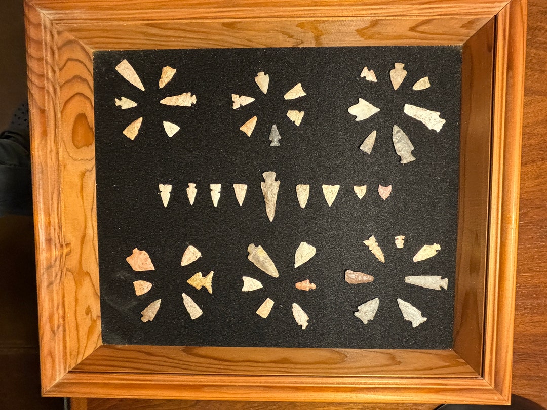 Native American Arrowhead Collection in Display Case - Etsy