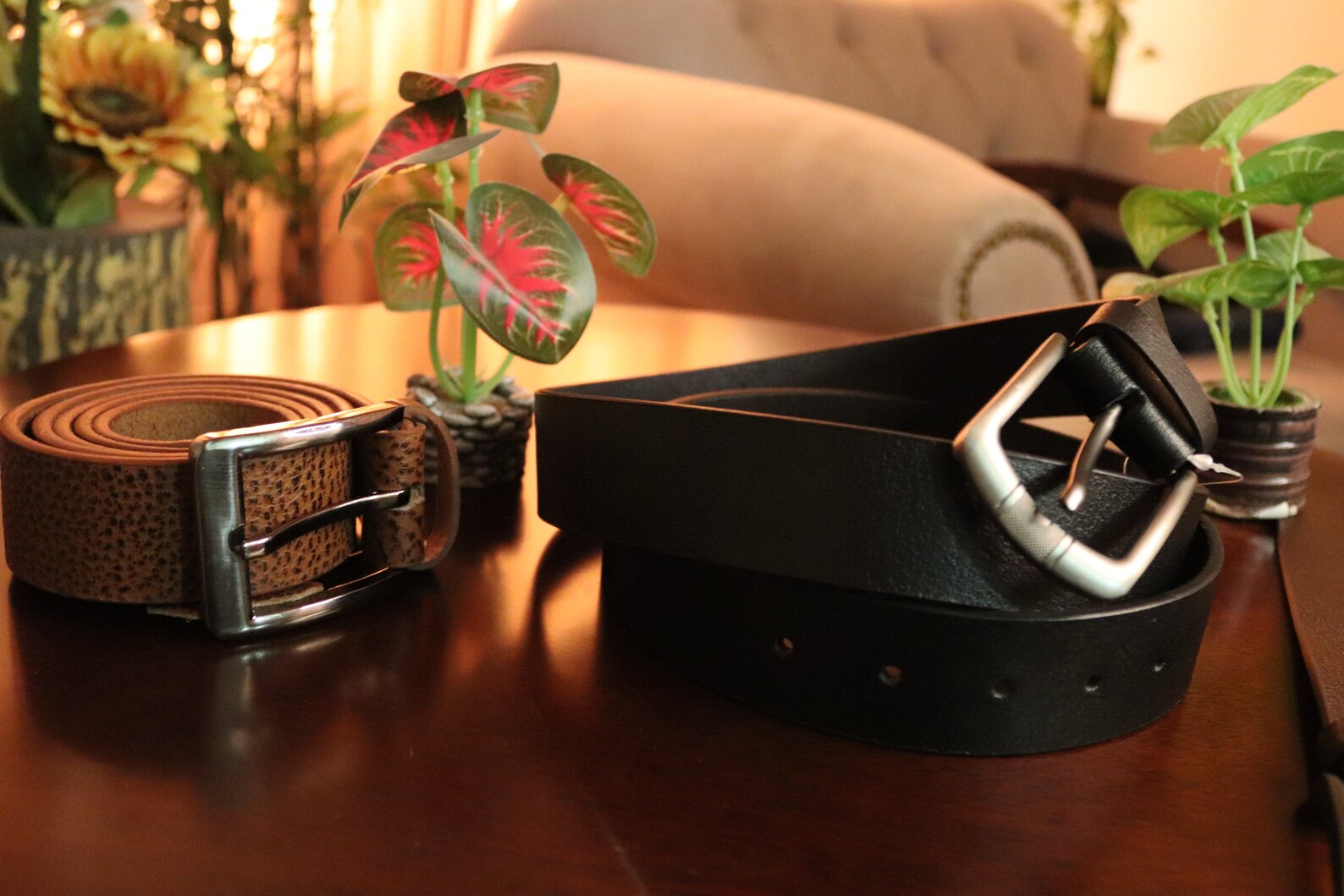 Men's Leather Belts-engraved Leather Belt-gift for Him-classic Handmade ...
