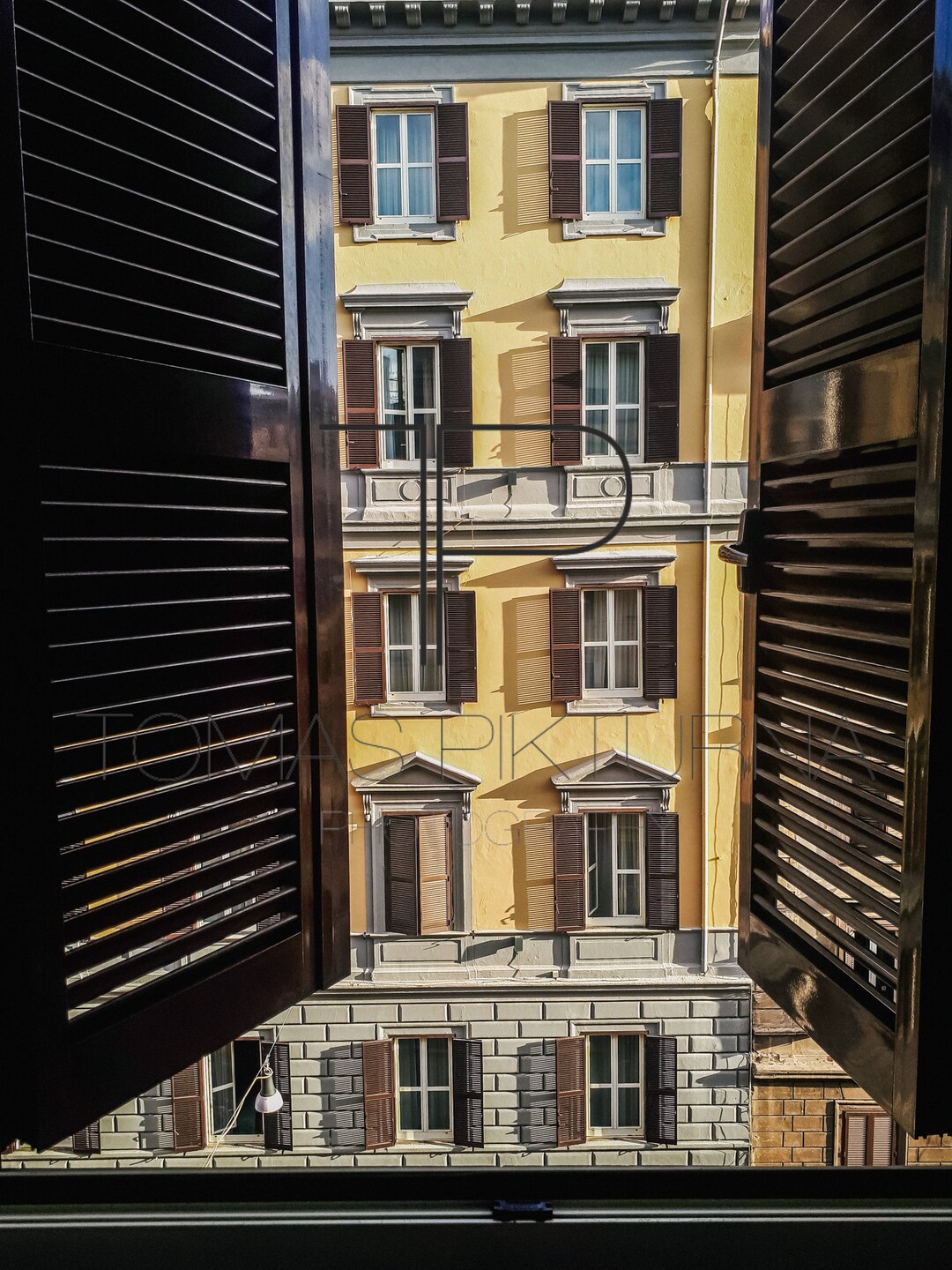 A View of Rome, the Capital of Italy, Through a Shuttered Window ...