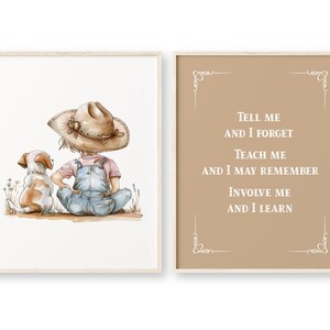 Cowgirl Country Western Theme Nursery Decor Poster Prints for Cute Girl ...