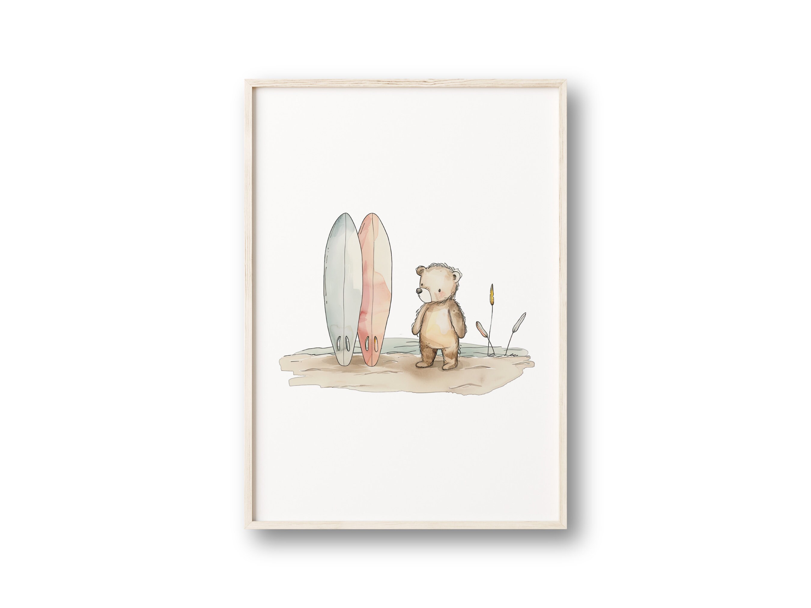 Nautical Nursery Decor for Baby, Boy Girl Kids Room Wall Art, Surf ...