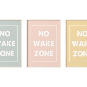 No Wake Zone Wall Art Nursery Prints, Nautical Beach Baby Decor Set ...
