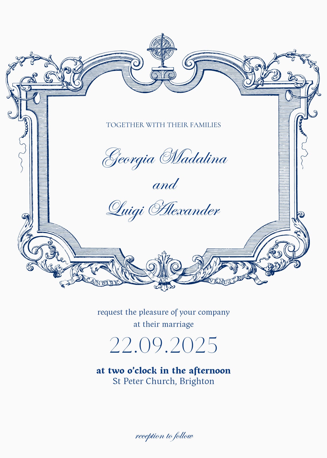 Baroque Wedding Invitation, Editable Canva Template, Baroque Invitation ...