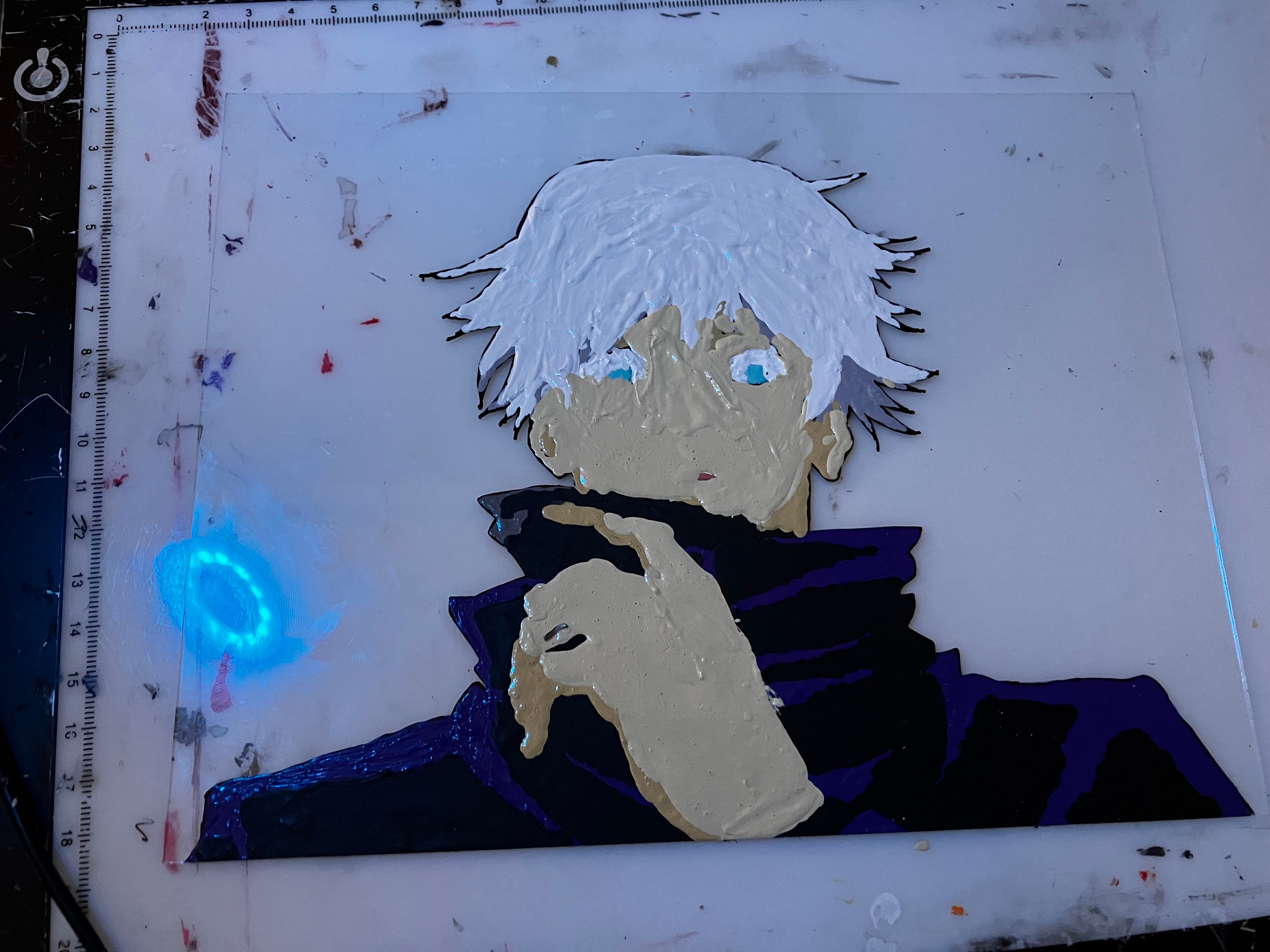 Satoru Gojo Anime Glass Painting - Etsy