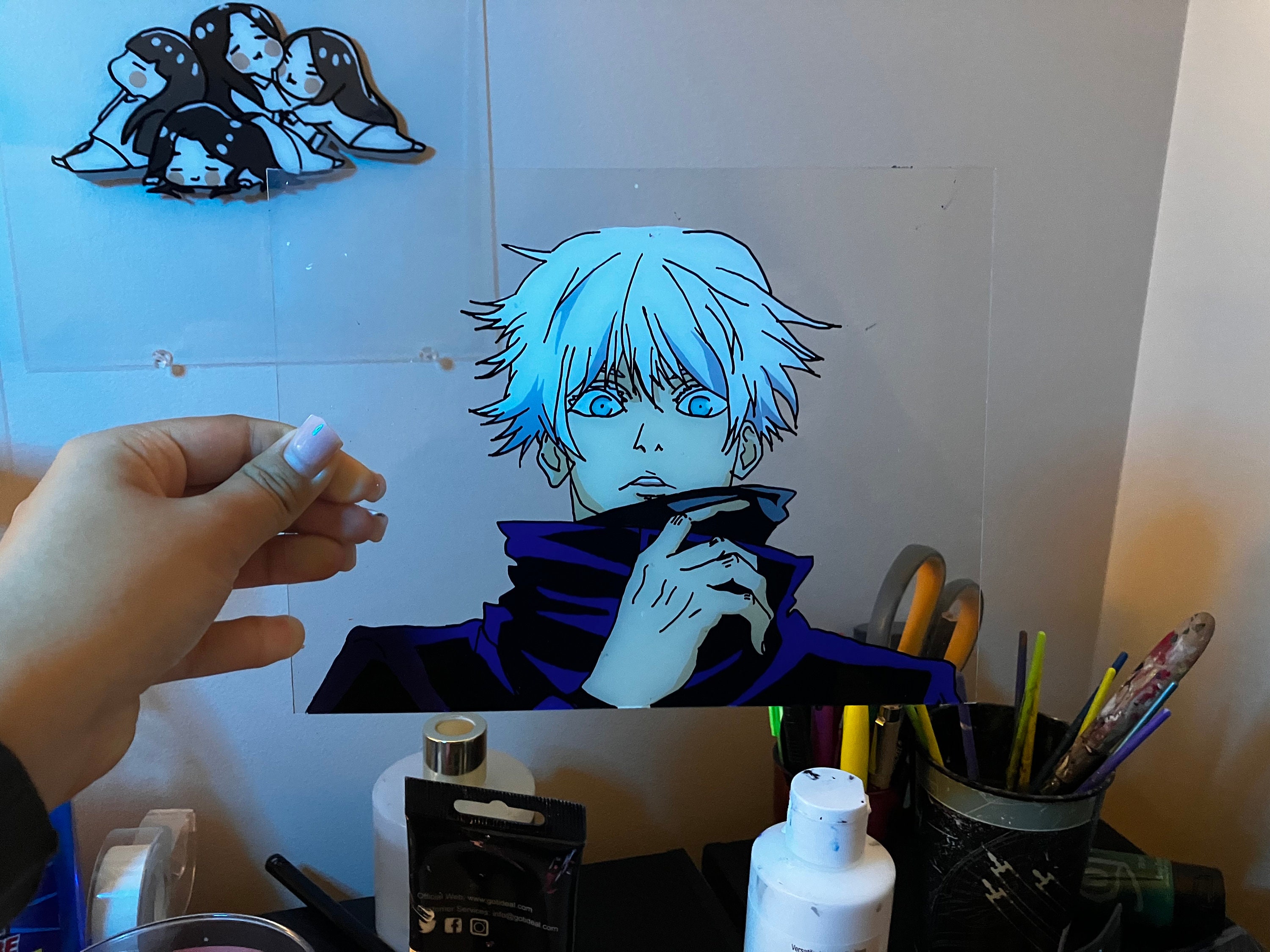 Satoru Gojo Anime Glass Painting - Etsy