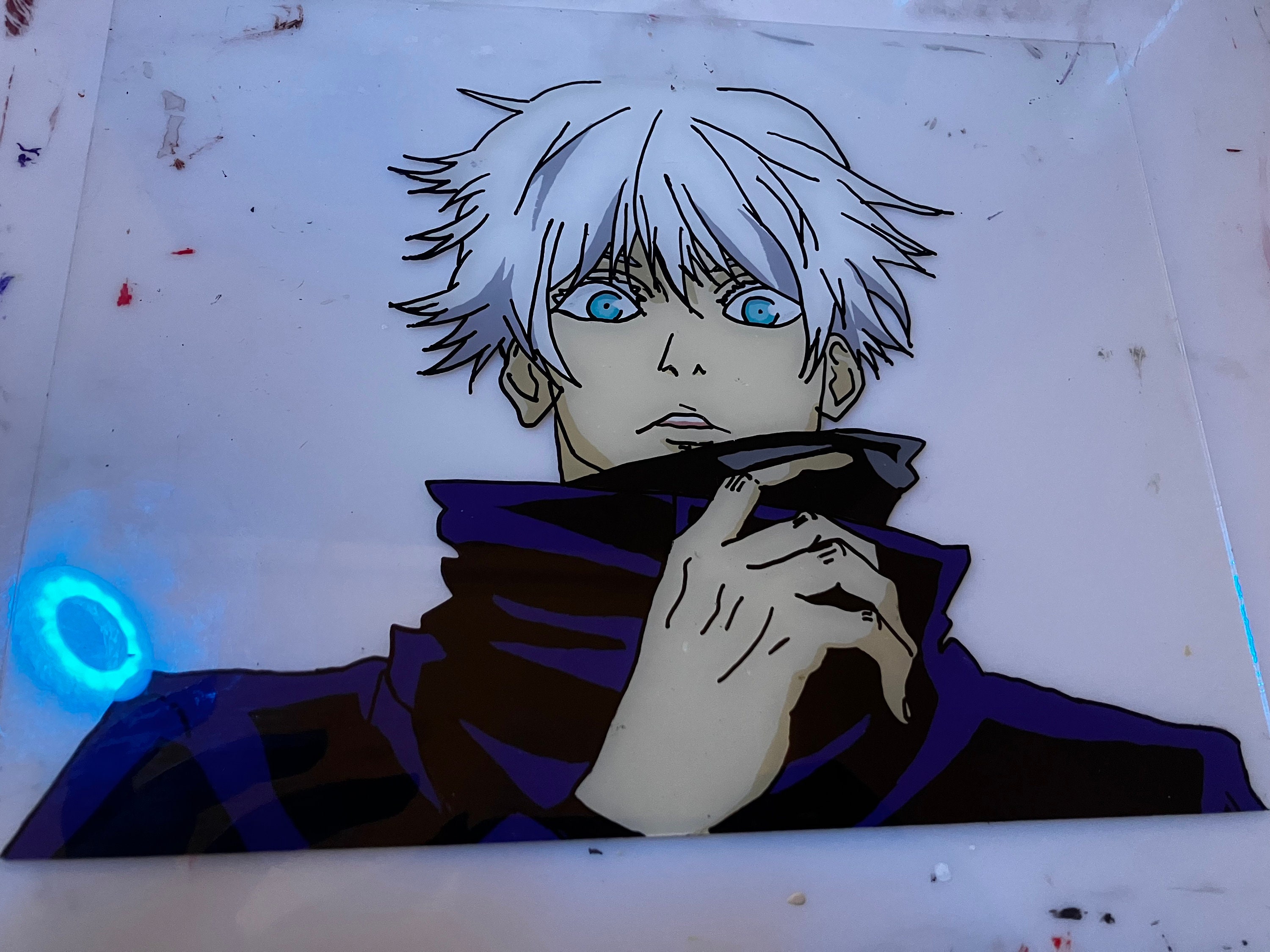 Satoru Gojo Anime Glass Painting - Etsy