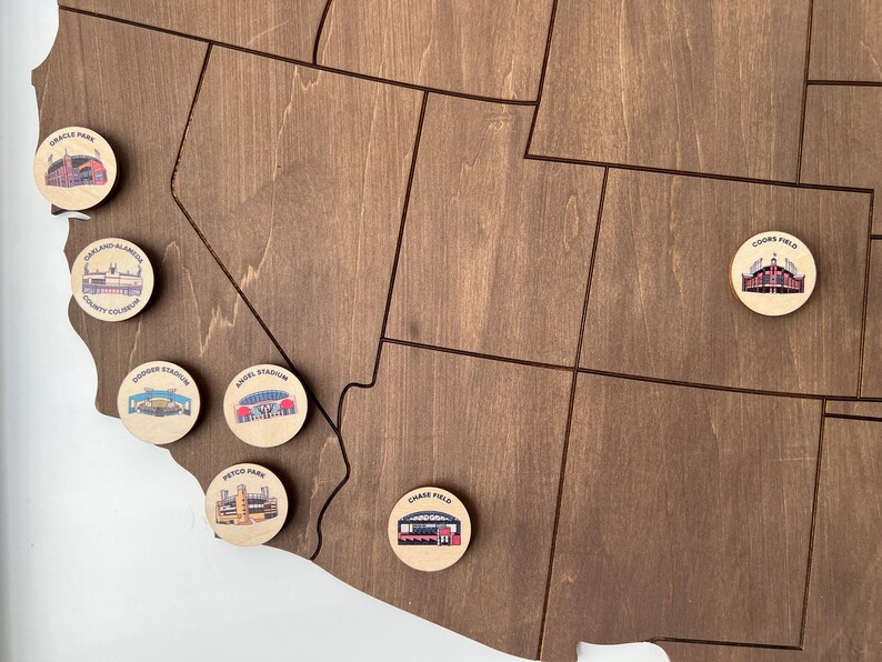 Baseball Stadium Travel Map - Etsy