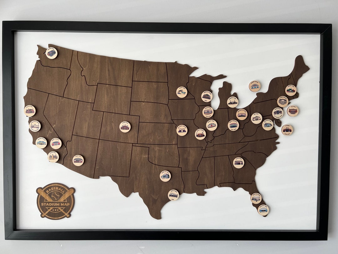 Baseball Stadium Travel Map - Etsy