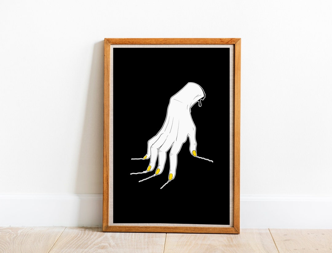 Scraping on Black, Wall Art, Scraping Hand, Hand Art, Gothic Hand ...
