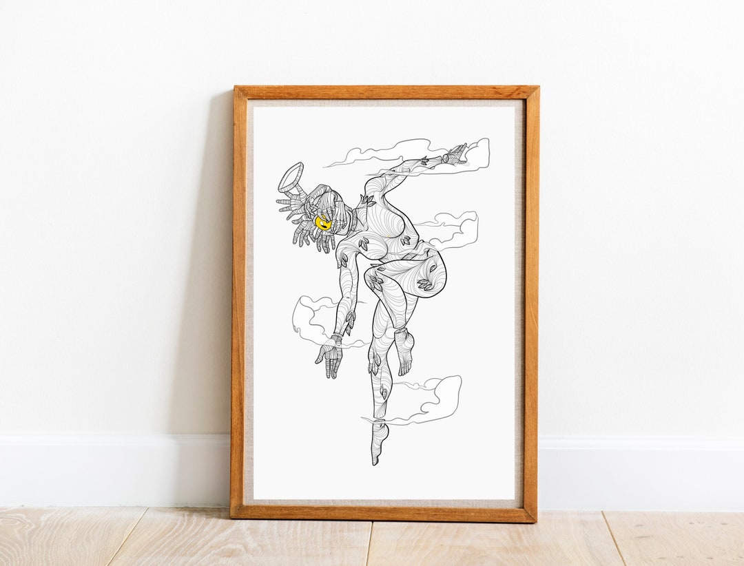 Wall Hanging Seraph Wallart Gothic Church Artwork Print Good Omen Wall ...