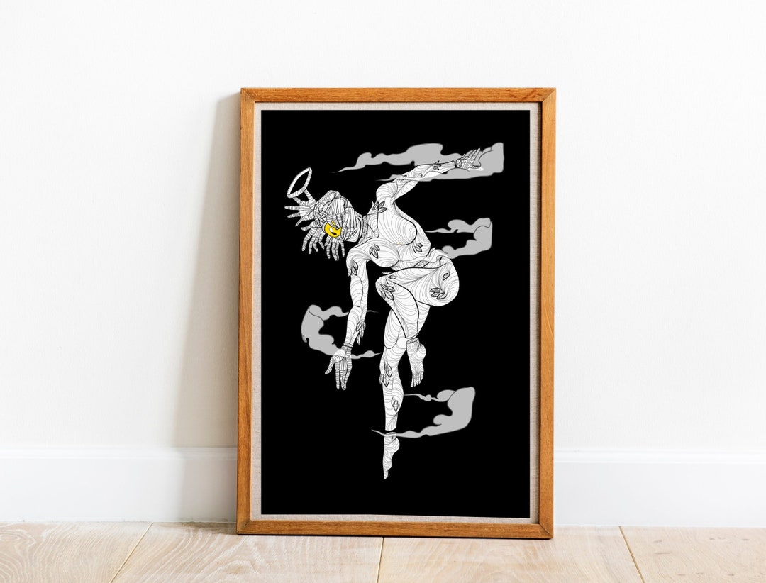 Wallart Seraphim Angel Wall Hanging Seraph Gothic Artwork Divine Angel ...