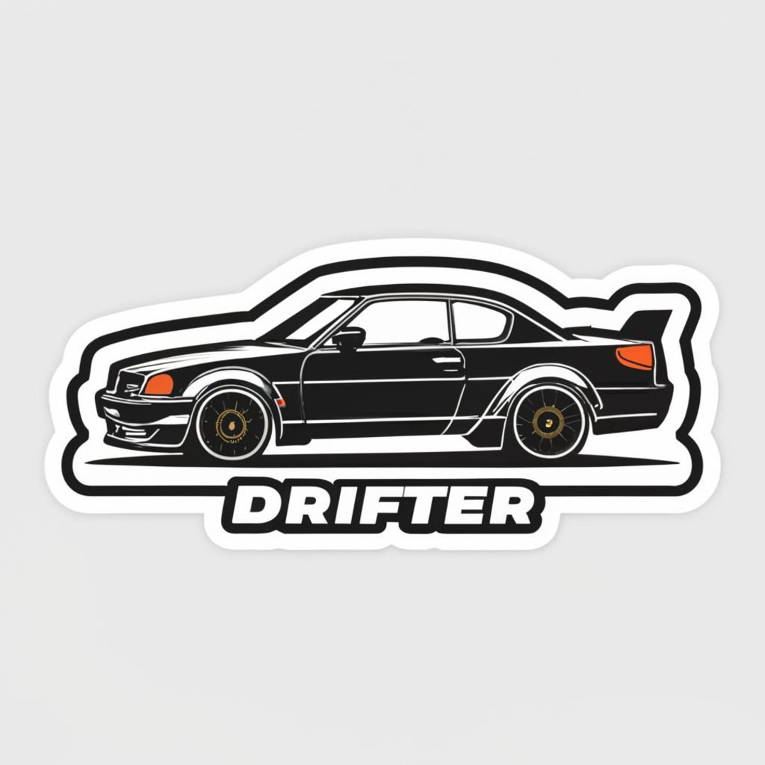 Car Drift Logo Sticker Design Drawing - Etsy UK