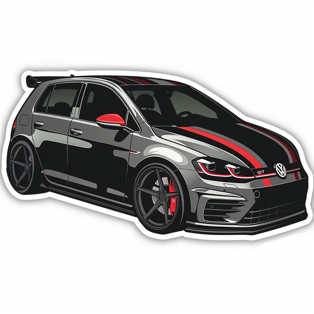 Car Volkswagen Golf GTI Logo Sticker Design Drawing - Etsy