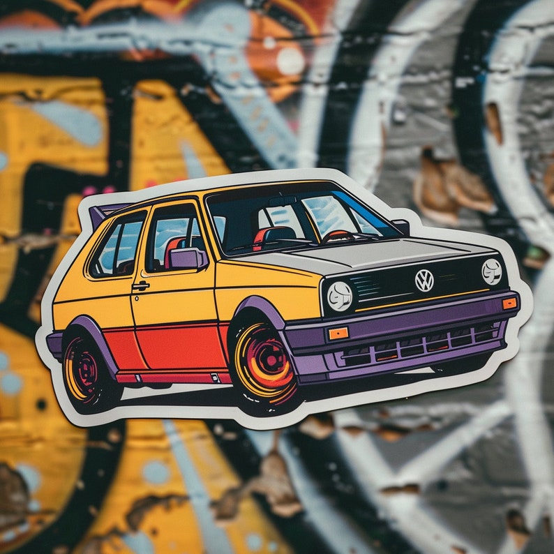 Car Volkswagen Golf GTI Logo Sticker Design Drawing - Etsy