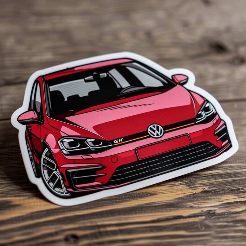 Car Volkswagen Golf GTI Logo Sticker Design Drawing - Etsy