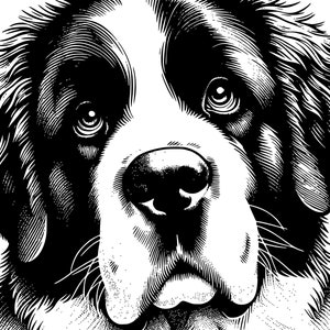 Saint Bernard Dog Vector Portrait Svg, Pet Tattoo Shirt Mug Design Gift ...