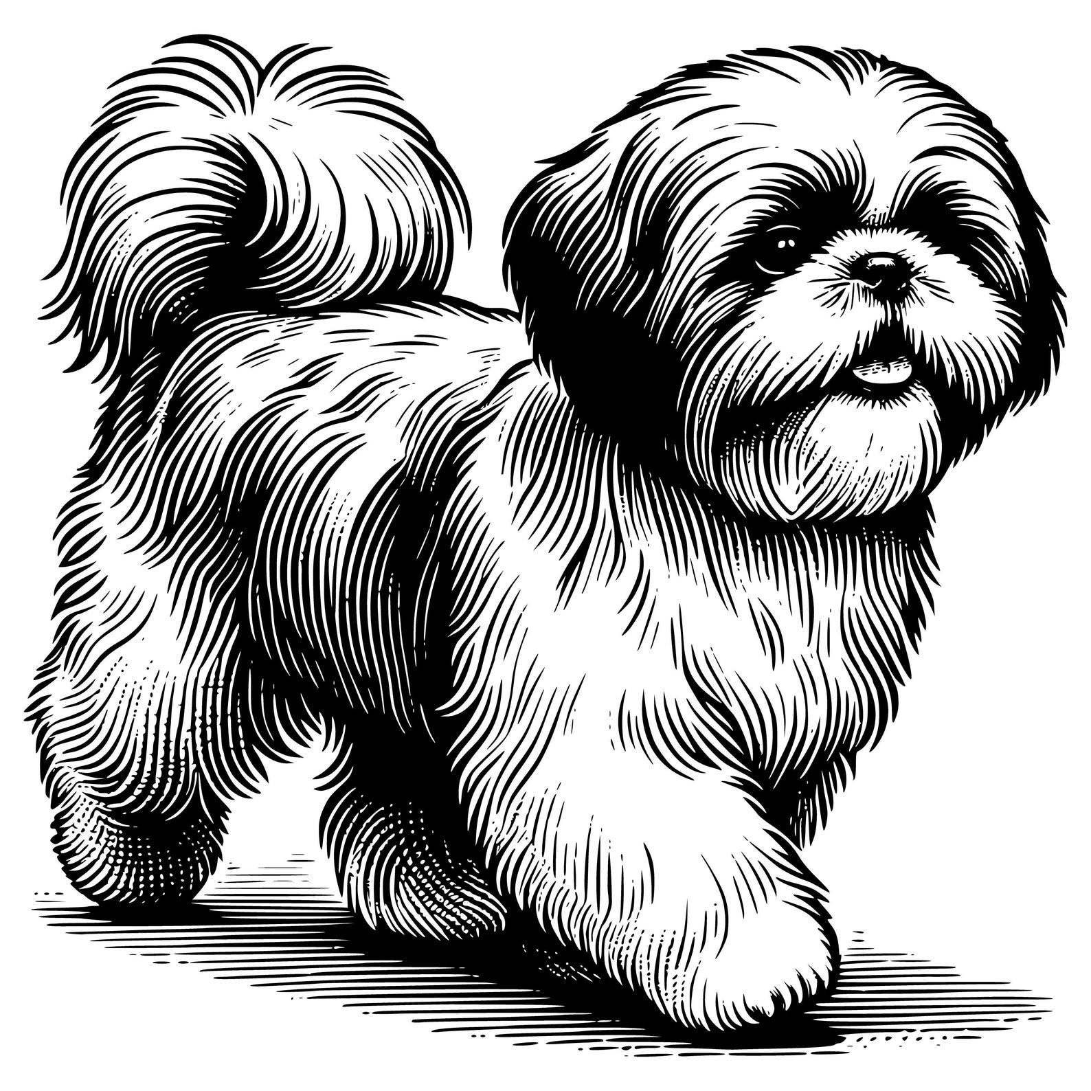 Shih Tzu Dog SVG Clipart Bundle: Laser Cut Design, Printable Art ...