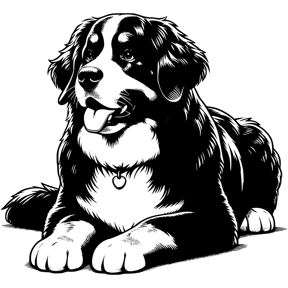 Bernese Mountain Cllipart Svg Bundle: Laser Cut Design on Metal Wood ...