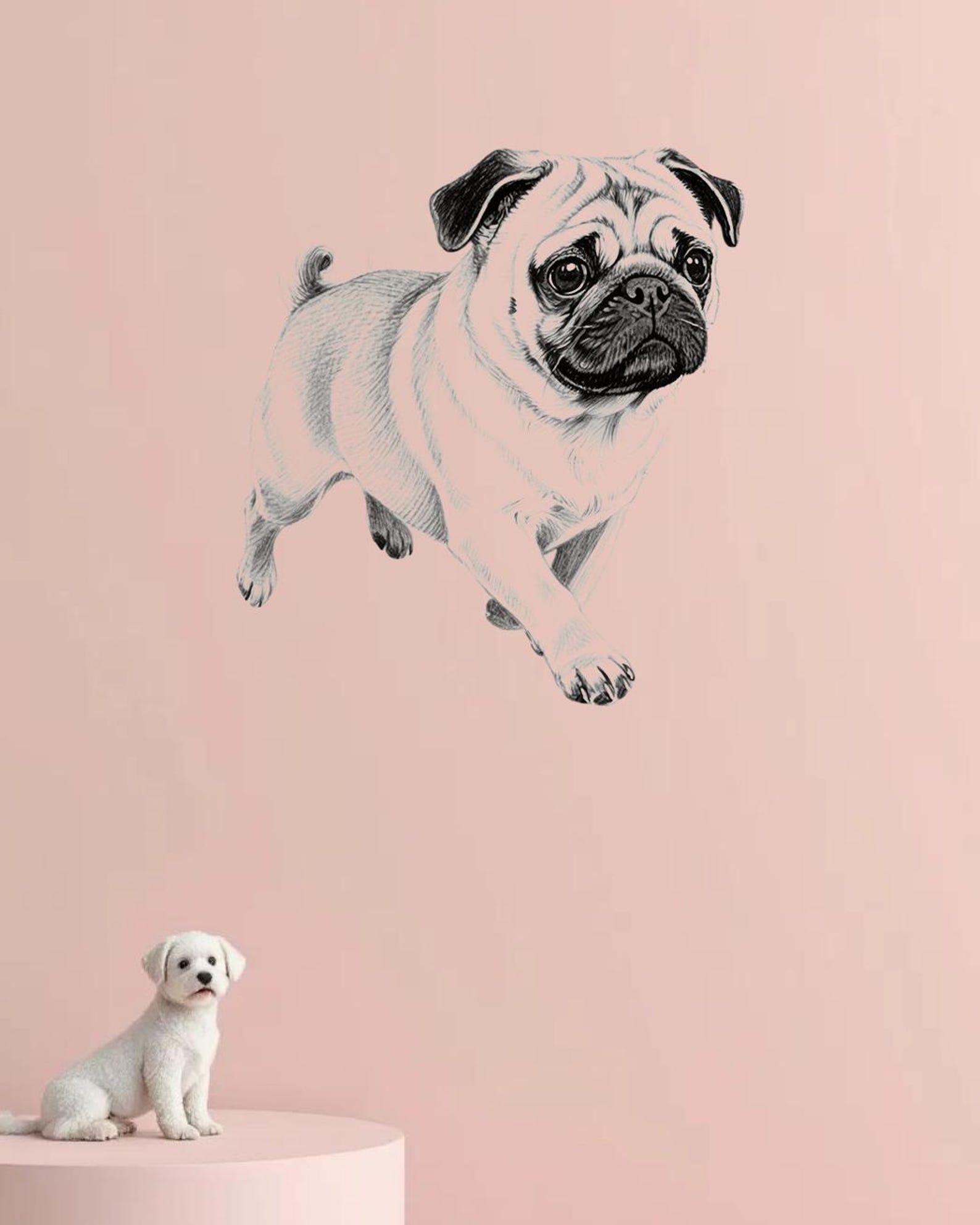 Pug Dog Clipart Svg File Bundle, Laser Cut Diy Project Design, Digital ...