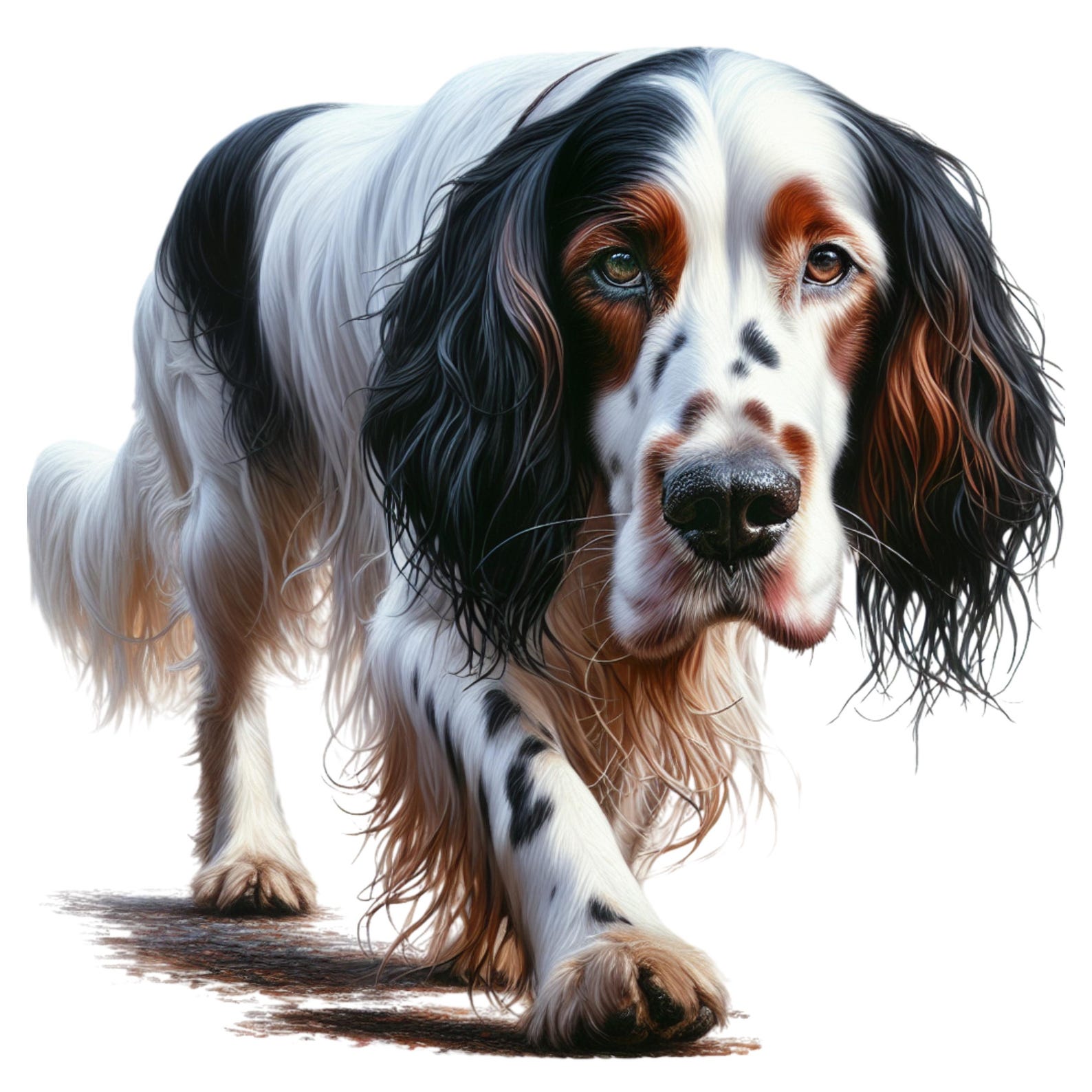 English Setter Clipart, Vector Illustration Bundle, English Setter Face ...
