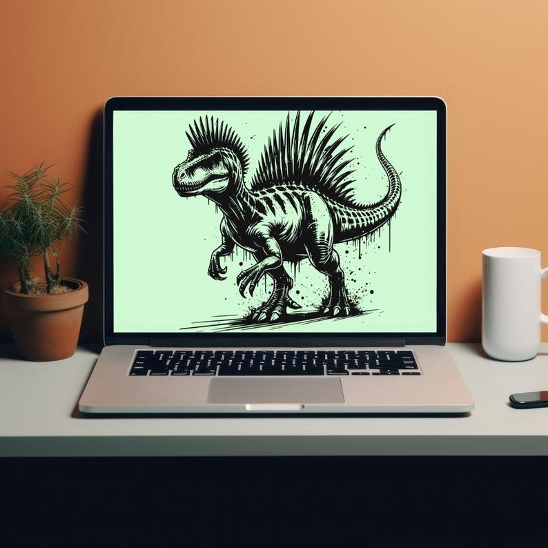 Spinosaurus Svg Bundle: Laser Cut Design on Metal Wood Porcelan Glass ...