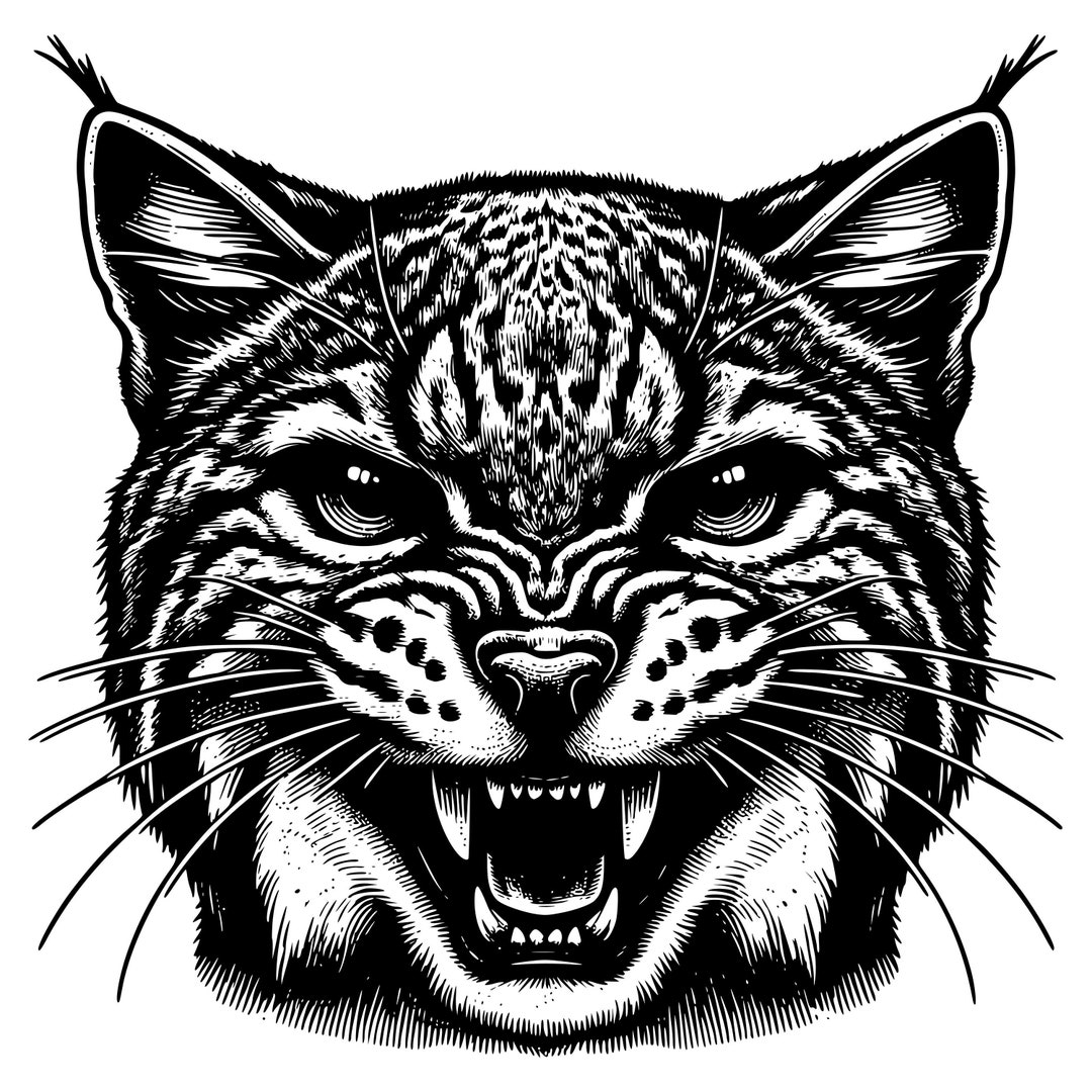 Bobcat Mascot Clipart Svg Portrait Bundle: Laser Cut Design on Metal ...