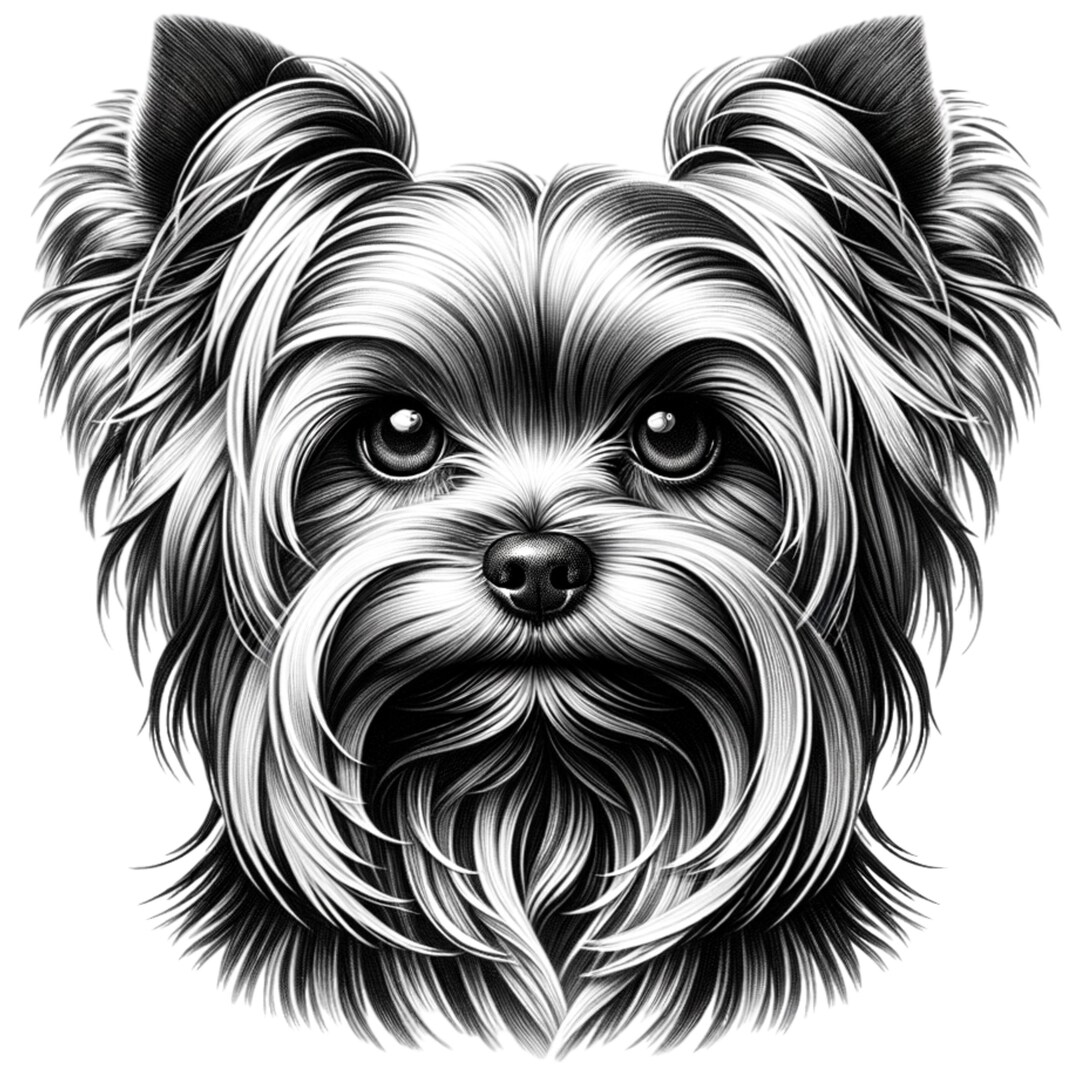 Yorkie Printable Vector Art Dog Pet Portrait, Yorkie Sweathshirt Design ...