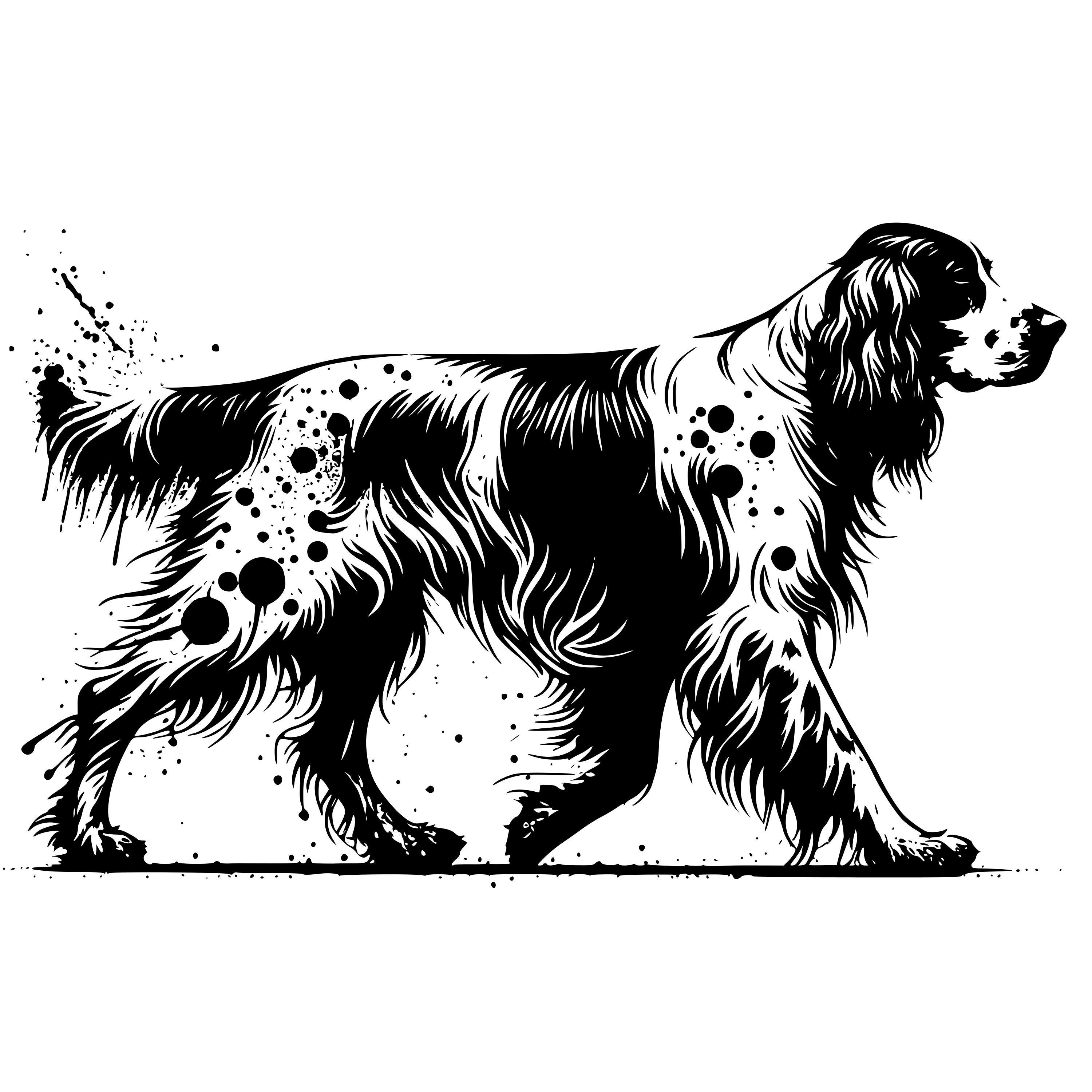 English Setter Clipart, Vector Illustration Bundle, English Setter Face ...