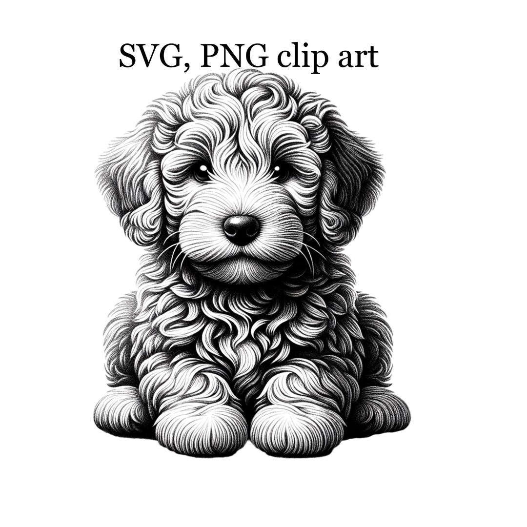 Golden Doodle Puppy Portrait Svg, Png Laser Cut File Bundle, Print ...