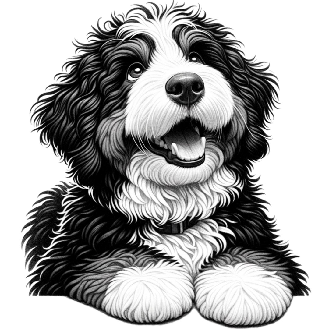 Bernedoodle Clipart Dog Svg Bundle: Laser Cut Design on Metal Wood ...