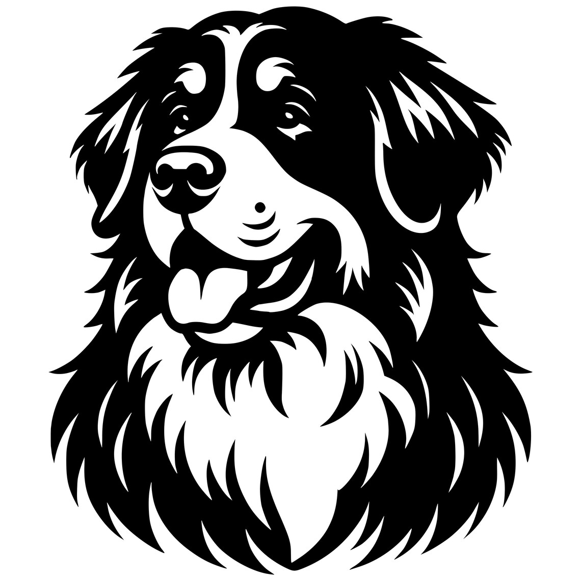 Bernese Mountain Cllipart Svg Bundle: Laser Cut Design on Metal Wood ...