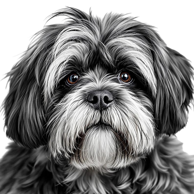Lhasa Apso Dog Portrait SVG Bundle: Laser Cut Design (digital Download ...
