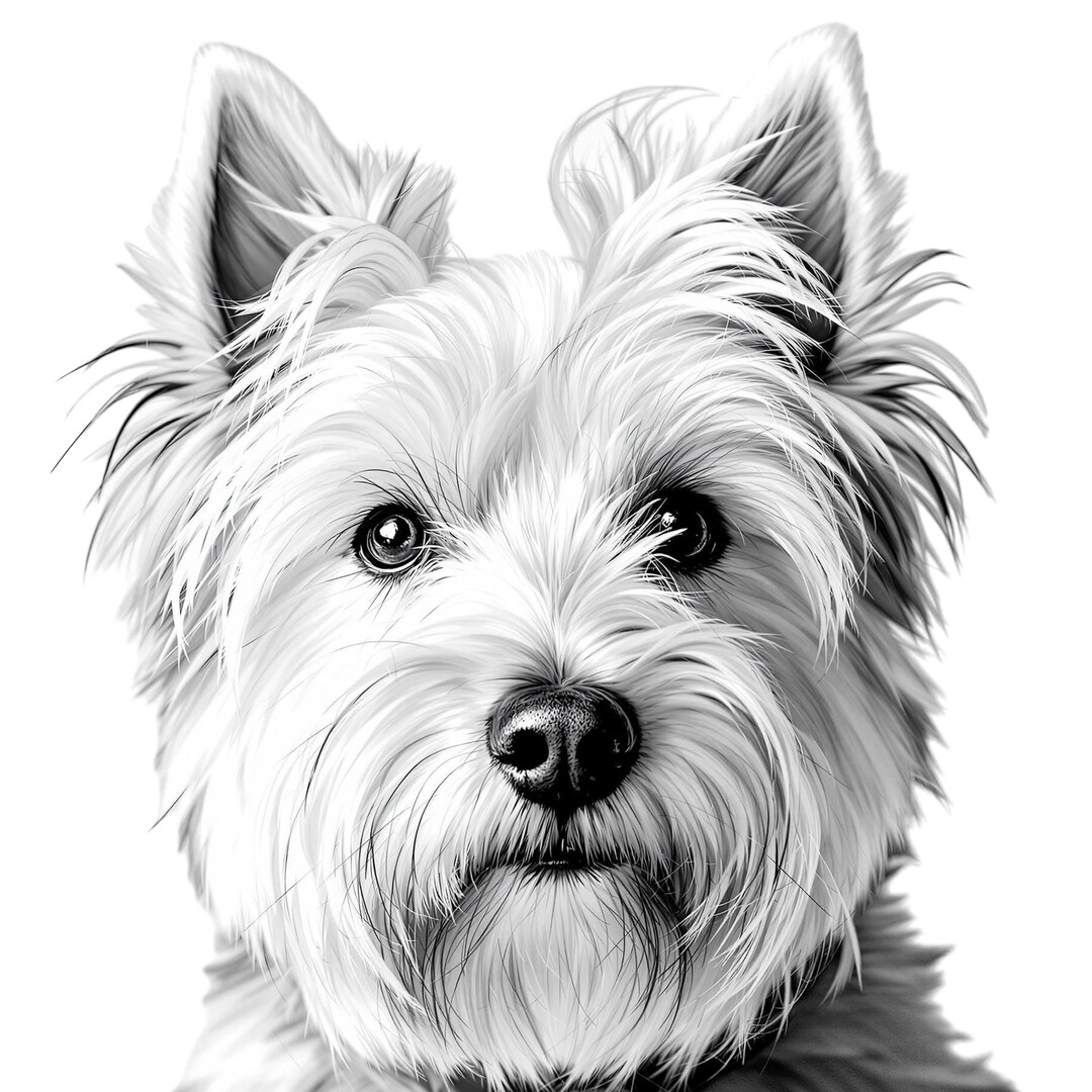 Westie Dog Svg Portrait Bundle: Laser Cut Design on Metal Wood Porcelan ...