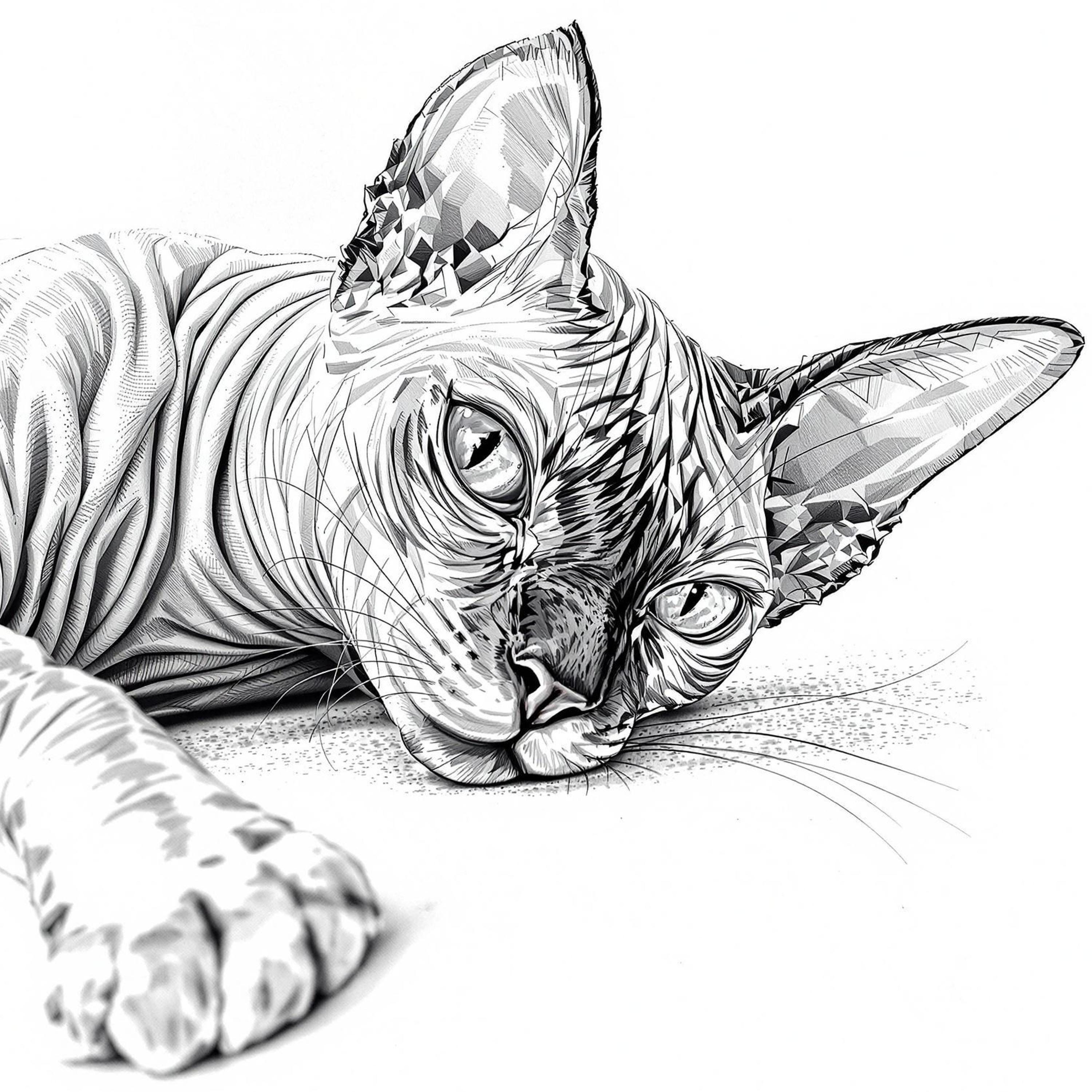 Sphynx Cat SVG Bundle: Laser Cut Design, Printable Wall Art (digital ...