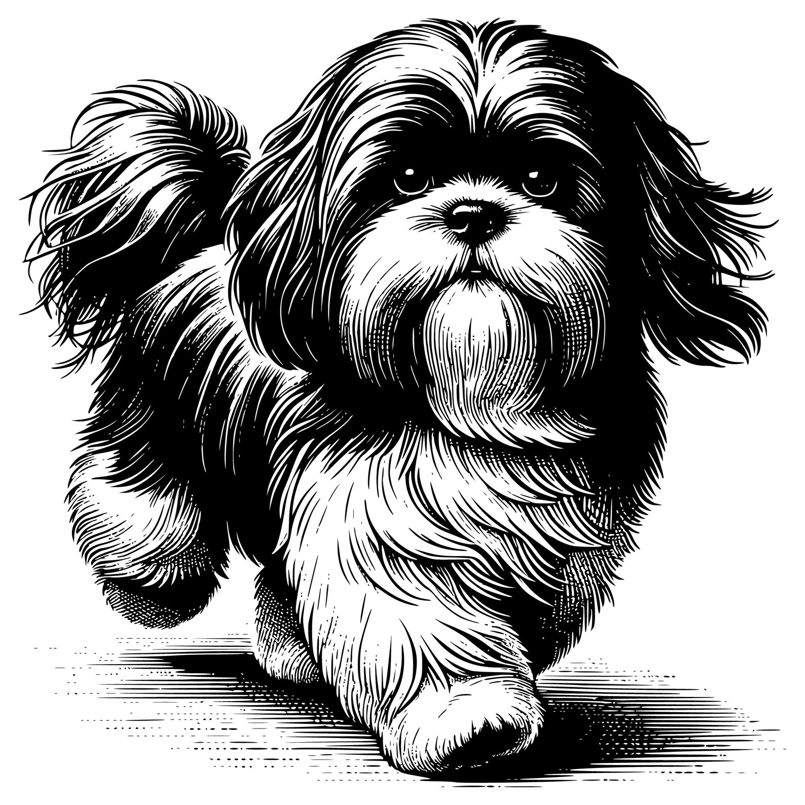 Lhasa Apso Dog Portrait SVG Bundle: Laser Cut Design (digital Download ...