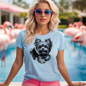 Yorkie Printable Vector Art Dog Pet Portrait, Yorkie Sweathshirt Design ...