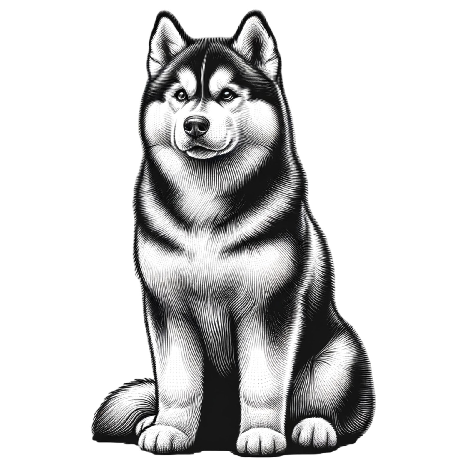 Husky Dog Fine Line Art Drawing Laser Cut Bundle File, Huskie Shirt Mug ...