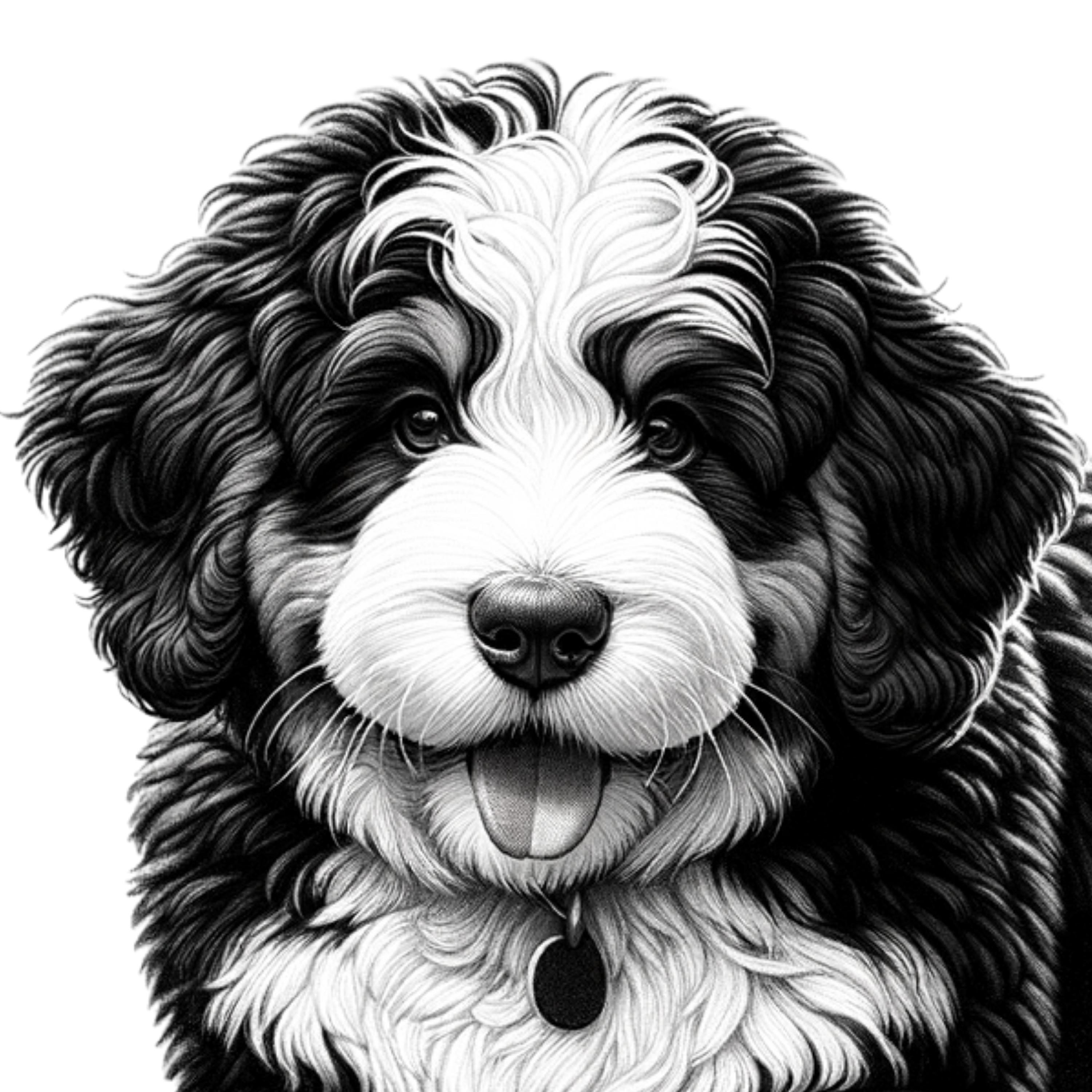 Bernedoodle Dog Portrait Svg Bundle, Laser Cut Design, Digital Download ...