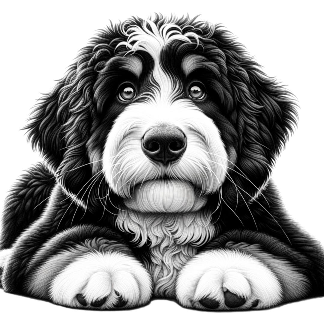 Bernedoodle Dog Portrait Svg Bundle, Laser Cut Design, Digital Download ...