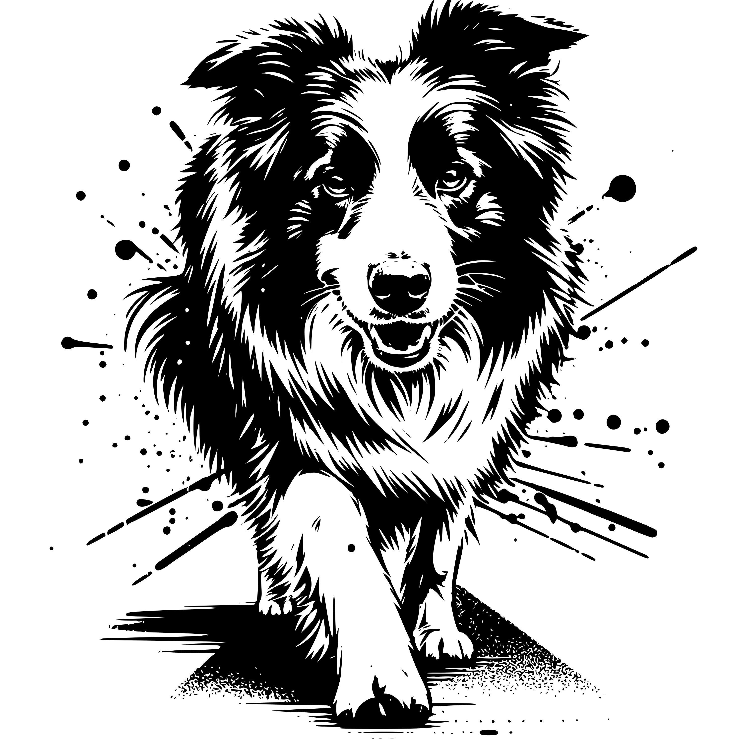 Border Collie Dog Svg Portrait Bundle: Laser Cut Design on Metal Wood ...