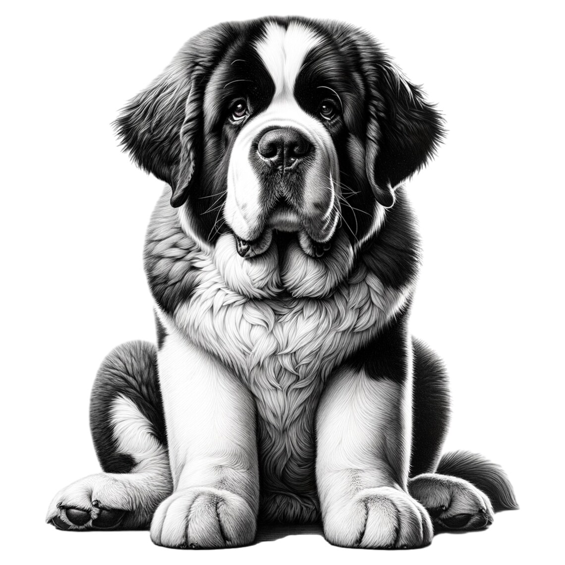 Saint Bernard Dog Vector Portrait Svg, Pet Tattoo Shirt Mug Design Gift ...