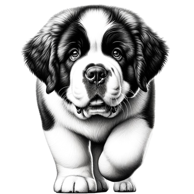 Saint Bernard Dog Vector Portrait Svg, Pet Tattoo Shirt Mug Design Gift ...