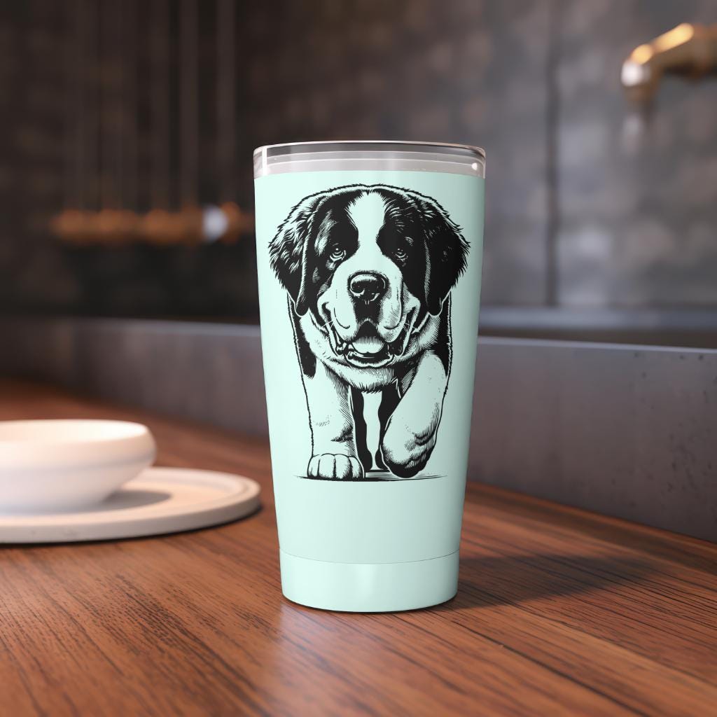 Saint Bernard Dog Vector Portrait Svg, Pet Tattoo Shirt Mug Design Gift ...