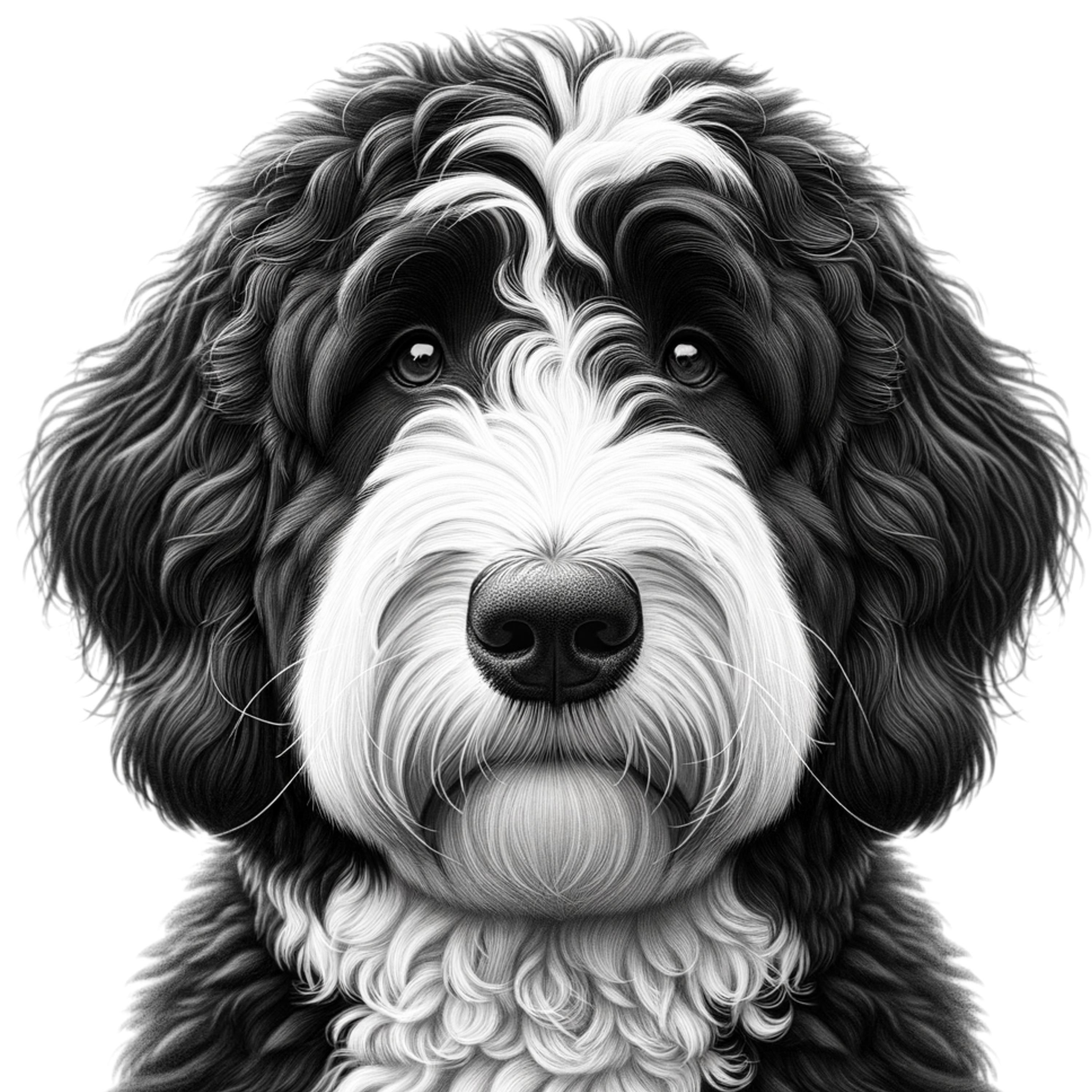 Bernedoodle Dog Portrait Svg File Bundle, Laser Cut Design, Digital ...