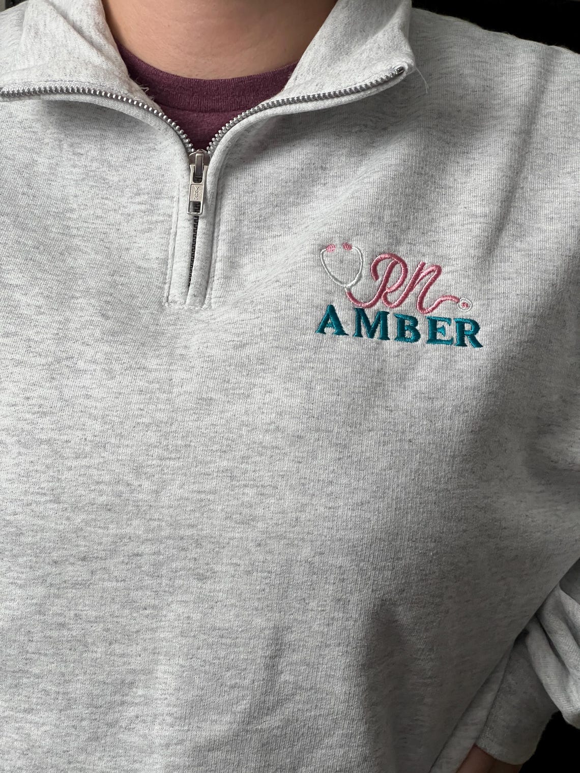Personalized Registered Nurse With Name Embroidery Quarter Zip ...