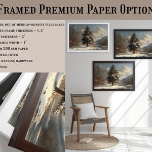 Pine Tree Winter Scenery Print on Canvas or Premium Archival Paper ...