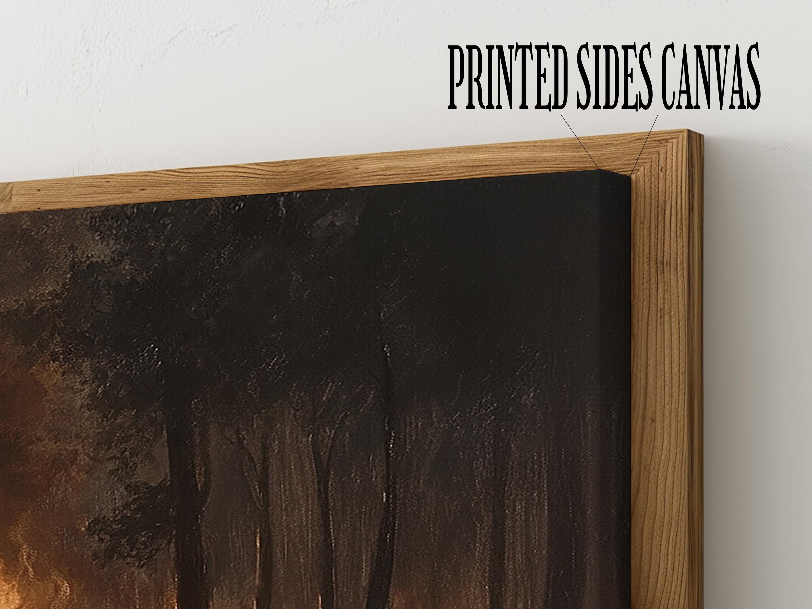 Moonlight Wildfire Print on Canvas or Premium Archival Paper, Moody ...