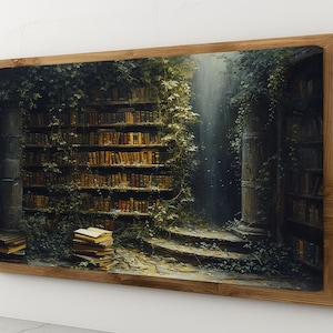 Victorian Overgrown Library Digital Print | Dark Academia Wall Art ...