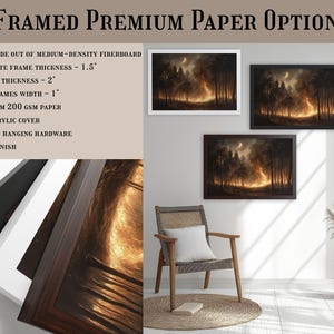 Moonlight Wildfire Print on Canvas or Premium Archival Paper, Moody ...