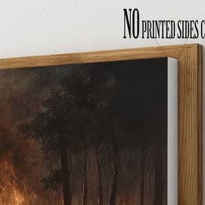 Moonlight Wildfire Print on Canvas or Premium Archival Paper, Moody ...
